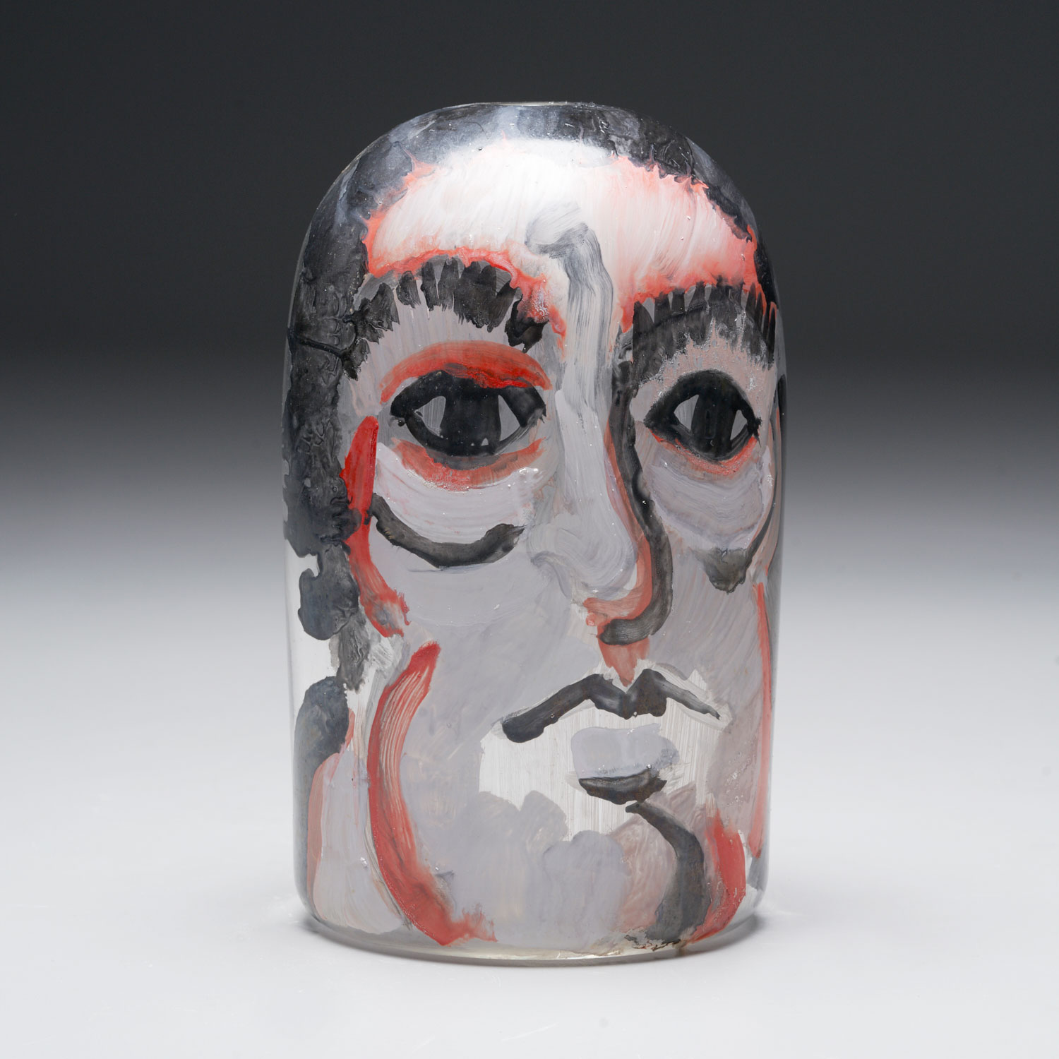 Enamel Self Portrait BWR Bernstein Glass